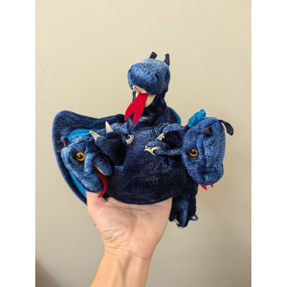 Toys | Folkmanis Three Headed Blue Dragon Hydra Hand Puppet Plush ...